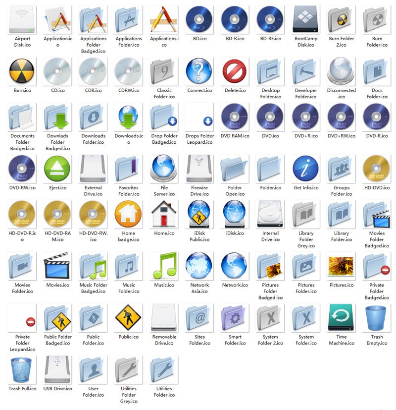 Mac Osx系统默认主题图标，ico格式 Ico图标 素材集市 