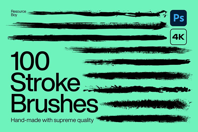 100个水墨效果笔触PS笔刷 - 笔刷下载 - 素材集市